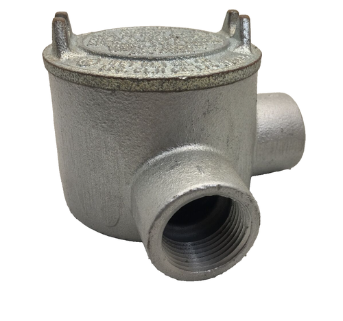 GUAL-100 O-Z/GEDNEY 2 HUB ROUND CONDUIT OUTLET BOX WITH COVER AND 1 ...