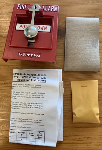 New In Box Simplex 2099-9796 Addressable Manual Pull Station Fire Alarm ...