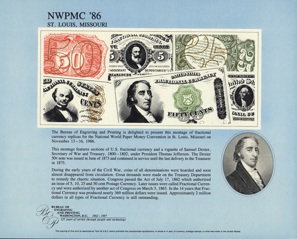 NWPMC 86 BEP Bureau of Engraving and Printing Souvenir Card | eBay