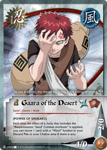 Gaara of the Desert - Rare - N-US024 - Rare - 1st Edition - Wavy Foil ...