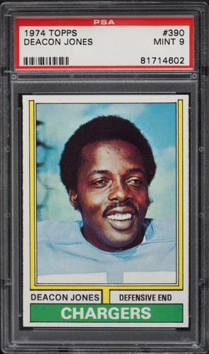 1974 Topps FB Card #390 Deacon Jones San Diego Chargers HOF PSA 9 MINT ...