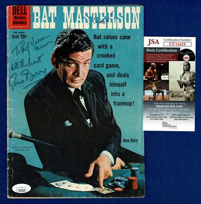GENE BARRY SIGNED 1960 DELL COMIC BOOK BAT MASTERSON JSA COA | eBay