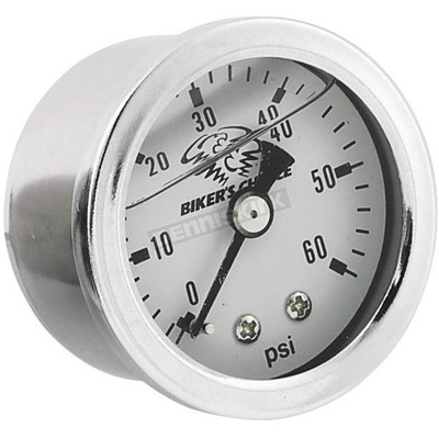 Bikers Choice Chrome/White Faced Liquid Filled Oil Pressure Gauge ...