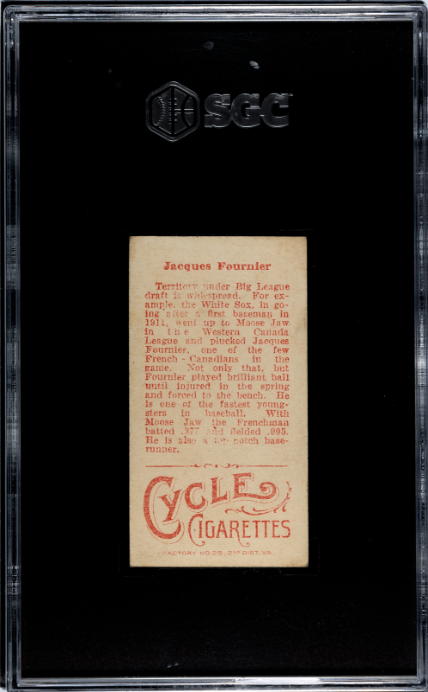 1912 T207 JACK FOURNIER NNo VG RARE RED CYCLE SGC 3 BASEBALL CHICAGO ...