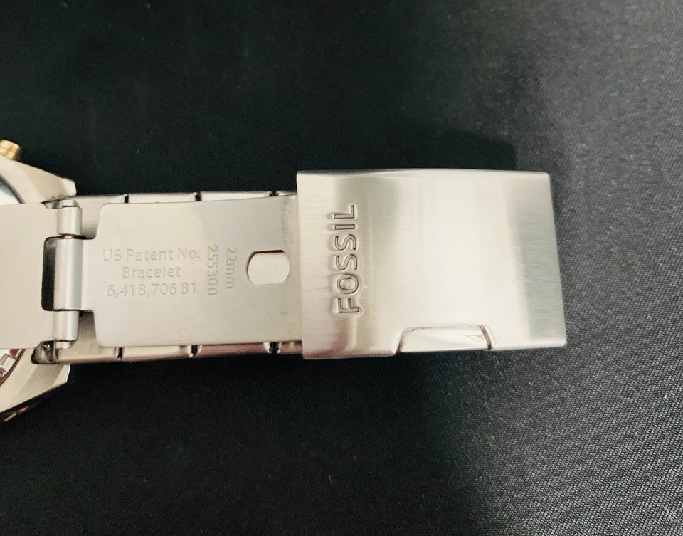 FOSSIL GARRETT FS5622 GREEN DIAL TWO-TONE STAINLESS STEEL CHRONOGRAPH ...