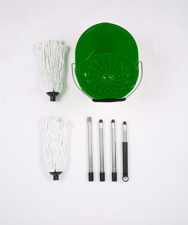 Mop and Bucket Set Floor Mops 16L Wringer Mopping Industrial Plastic ...