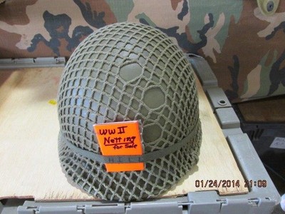 ORIGINAL WWII Woven HEX Pattern M1 Helmet Net Netting Shrimp Net | eBay