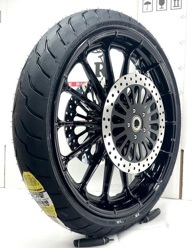 2008-2023 Harley Touring 21" Gloss Black Talon Front Wheel Dunlop Tire ...