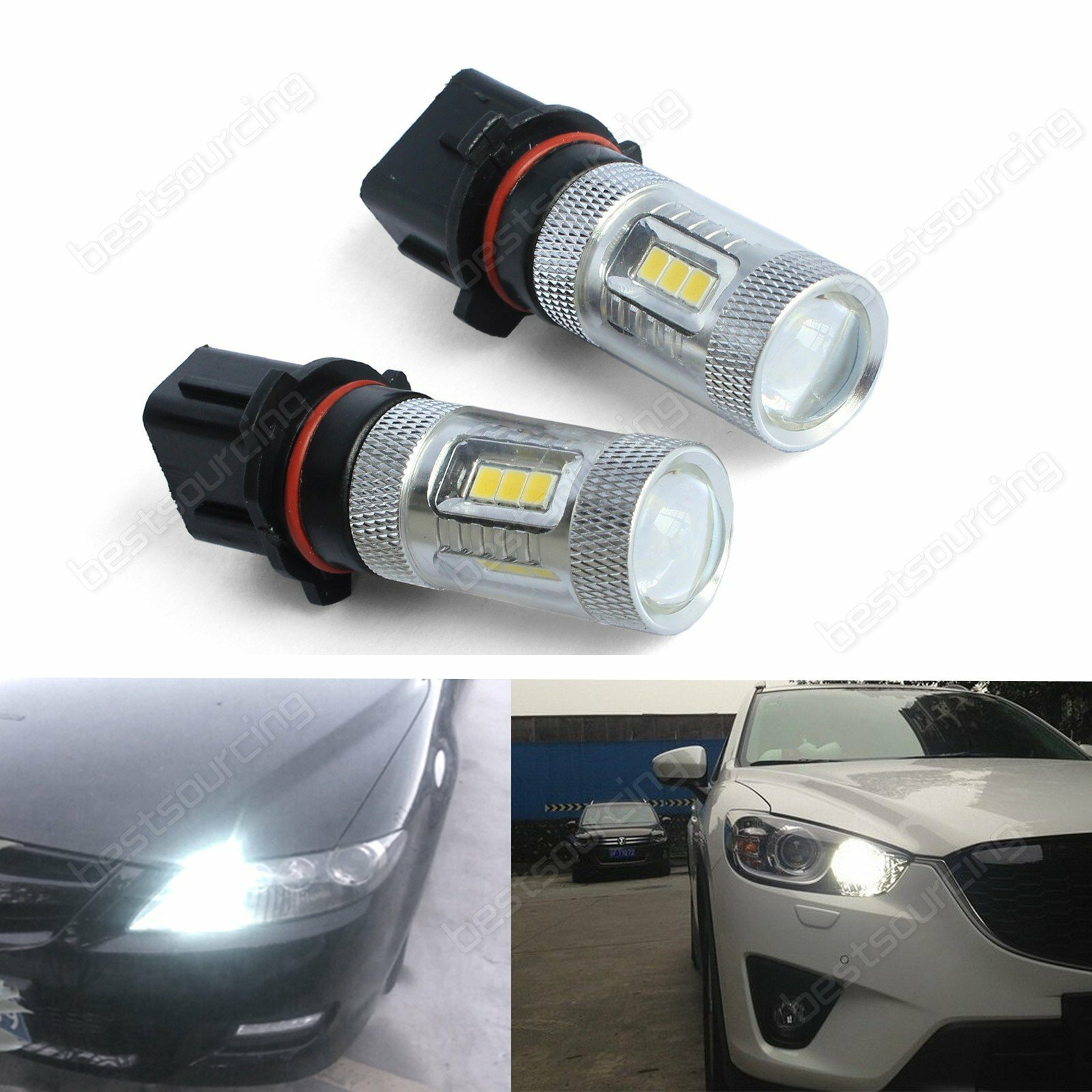 2x White 15W P13W LED Daytime Fog Side Light Bulbs For Skoda Yeti 5L ...