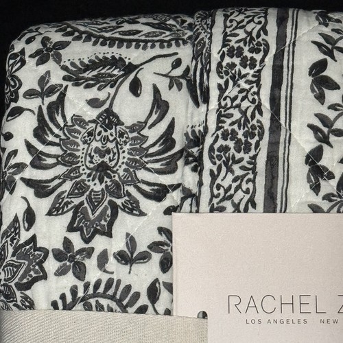 3pc Rachel Zoe Paisley Floral Boho FULL QUEEN Quilt Sham Set Ivory ...