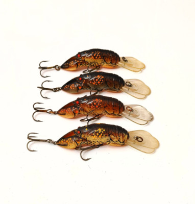 (4) Vintage Rebel Big Craw Crawfish Crankbait Fishing Lures Lot of 4 | eBay