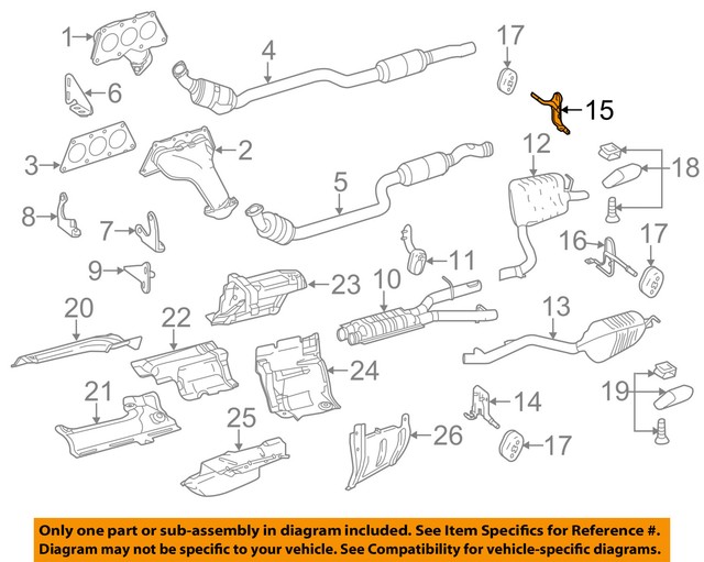 Mercedes-Benz 2124923141 Genuine OEM Muffler & Pipe Rear Bracket for ...