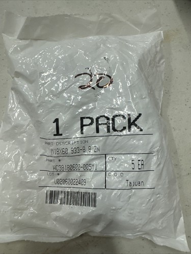 M18x60 2.5 Mm Thread 8.8 Zinc Plated Steel Metric Bolt Fully Threaded 5 ...