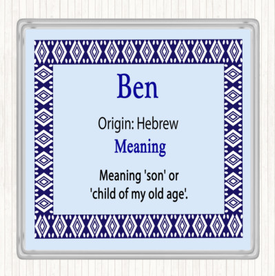 Ben Name Meaning Drinks Mat Coaster Blue | eBay UK
