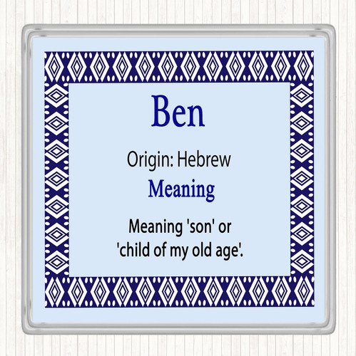Ben Name Meaning Drinks Mat Coaster Blue | eBay
