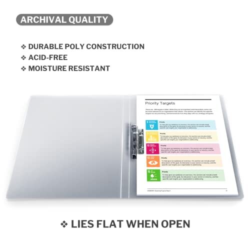 Punchless Clamp Binder Folder 4 Pack Gray - 8.5x11" Clear Binder with ...