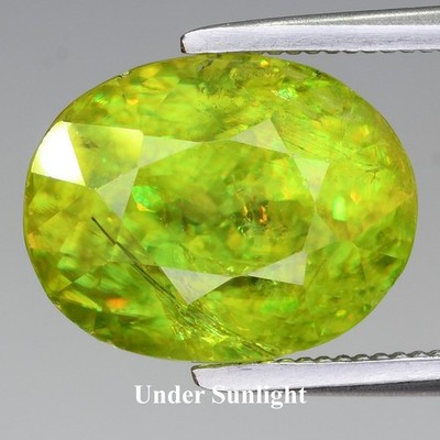 💎 4.82ct Oval Natural Yellowish Green Sphene - Adamantine Luster ...