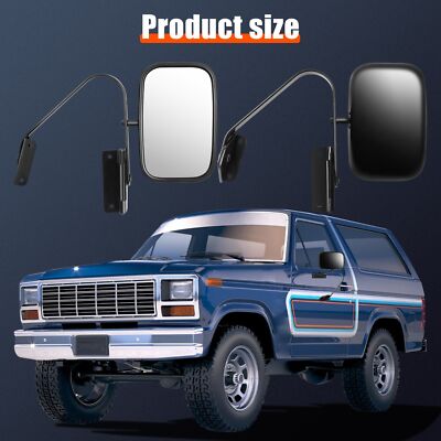 Pair Black Steel Side View Mirrors For Ford F100 F150 F250 F350 450 ...