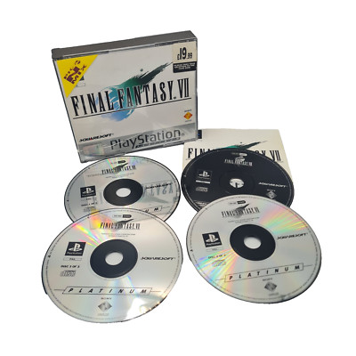 Final Fantasy VII PS1 Platinum w Manual + FFVIII Demo Disc PlayStation ...