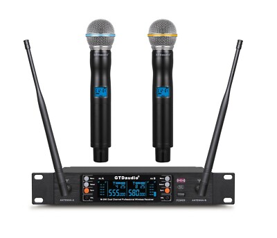 GTD Audio 2x100 Channel UHF Wireless Handheld Microphone Mic System ...