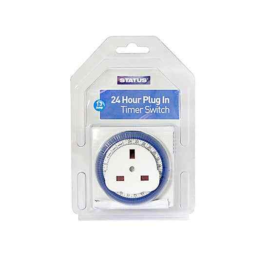 Square 24hr Plug In Mechanical Timer Time Switch Clock Mains 13a ...
