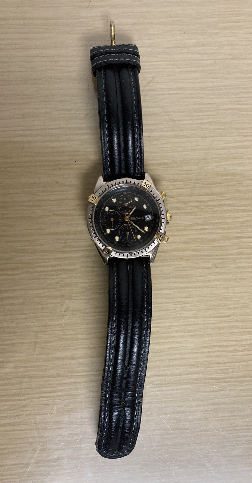 bacardi bat logo chronograph watch- working. - Gem