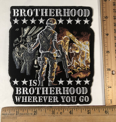Brotherhood Is Wherever You Go Motorcycle Iron On Patch Biker Apparel ...