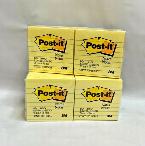 *Lot of 2* Post-it Notes Original Lined Notepads, 12 / Pack, Canary ...