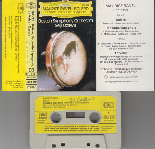 K7 AUDIO (TAPE) BOSTON SYMPHONIE ORCHESTRA *BOLERO MAURICE RAVEL ...