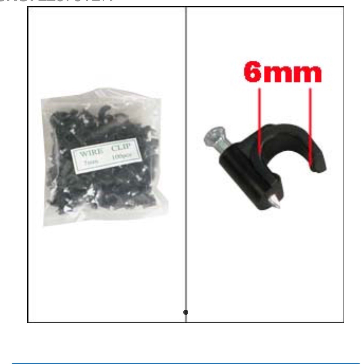 100 Pack RG59 Coax Cat5 Cat6 Cable Wire Clips Black 6mm Nail Clamps ...