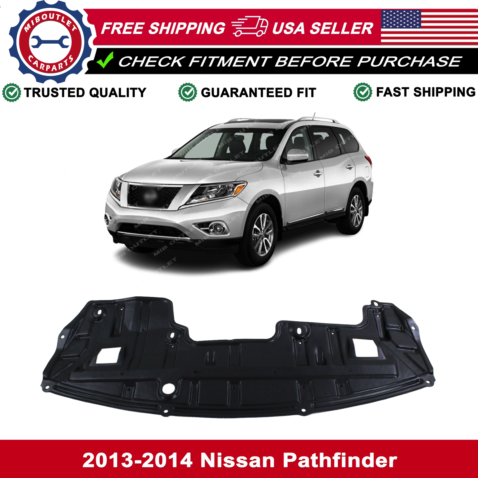 758923JA0B Genuine Nissan Cover-front Under 75892-3ja0b for sale online ...