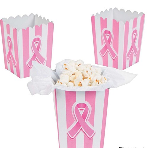 Mini Pink Ribbon Popcorn/Candy/Gift Boxes NWT One Package Of 12 Breast ...