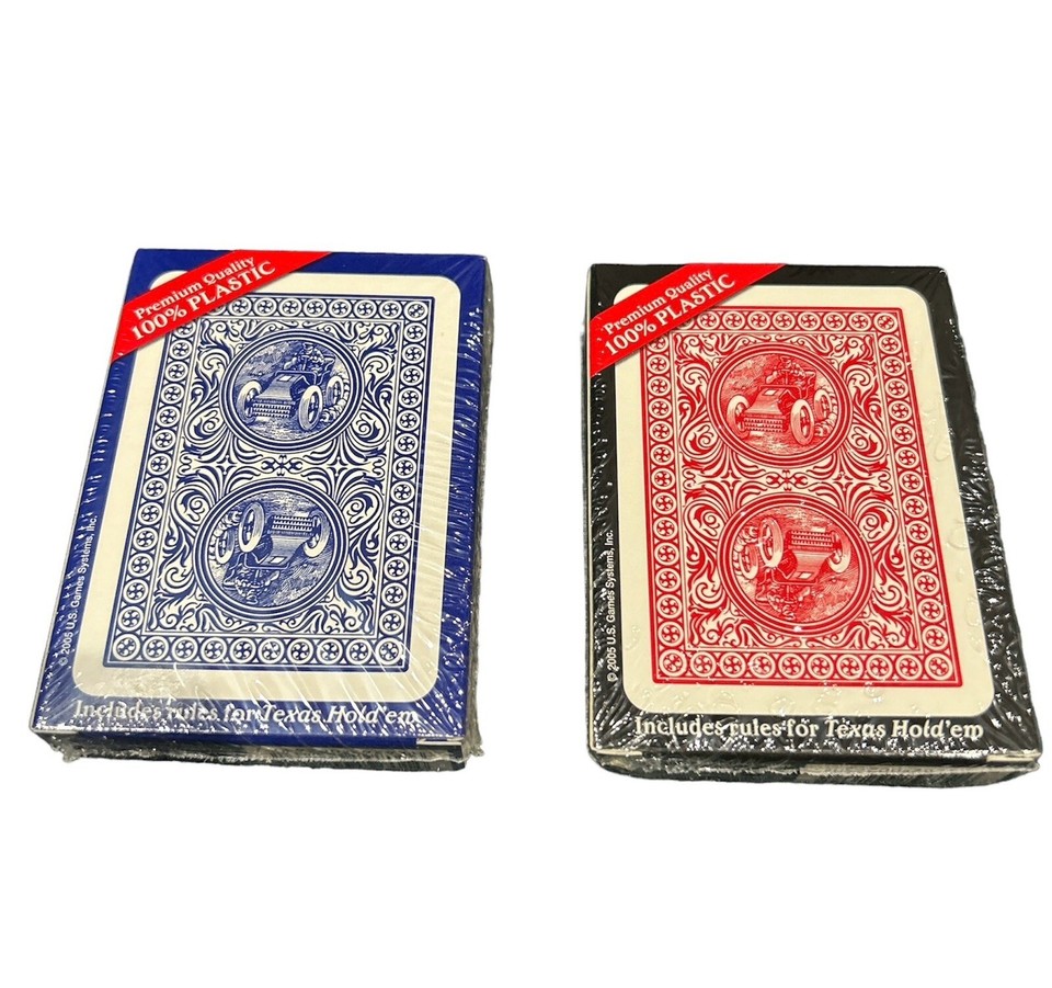 Rally 100% Plastic Playing Cards 2 Deck Set Red and Blue Poker Size ...