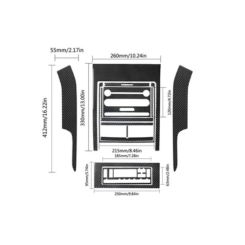 14pcs Carbon Fiber Center Console Sticker Trim Set For Ford Explorer ...