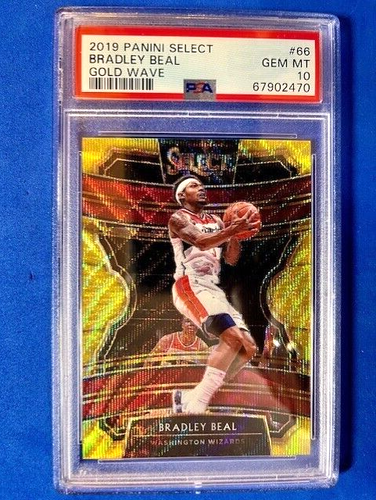 NBA - Bradley Beal 2019 Panini Select Gold Wave Prizm PSA 10 - Wizards ...