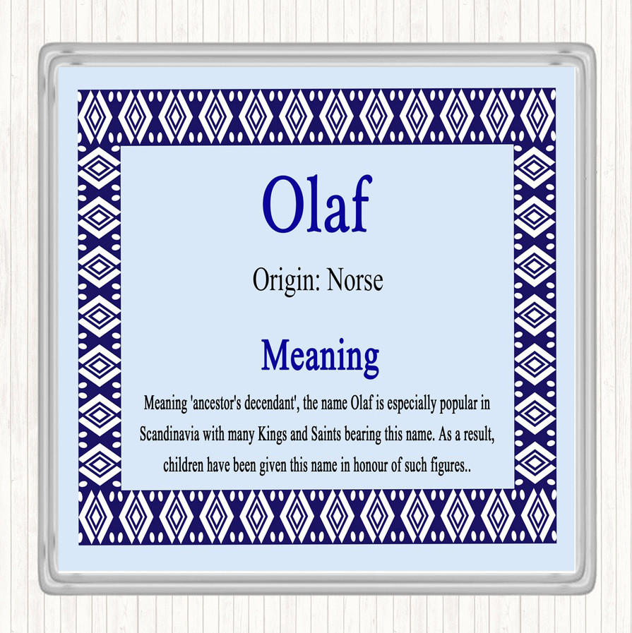 Olaf Name Meaning Drinks Mat Coaster Blue | eBay