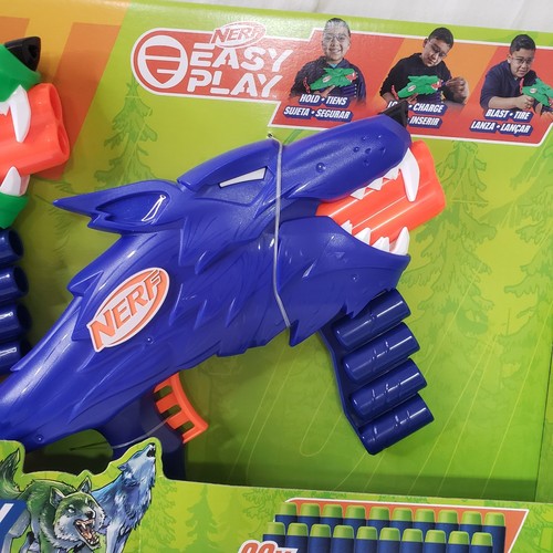Nerf Wild Wolfpack 2 Easy Play Nerf Wolf Design Blasters W/20 Darts New ...
