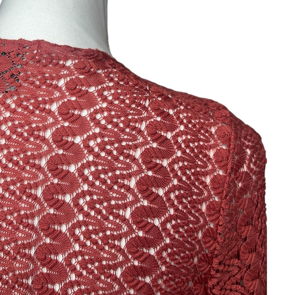 Wild Moss NWT Red Lace Tie Front Womens Medium Layering Boho Western ...