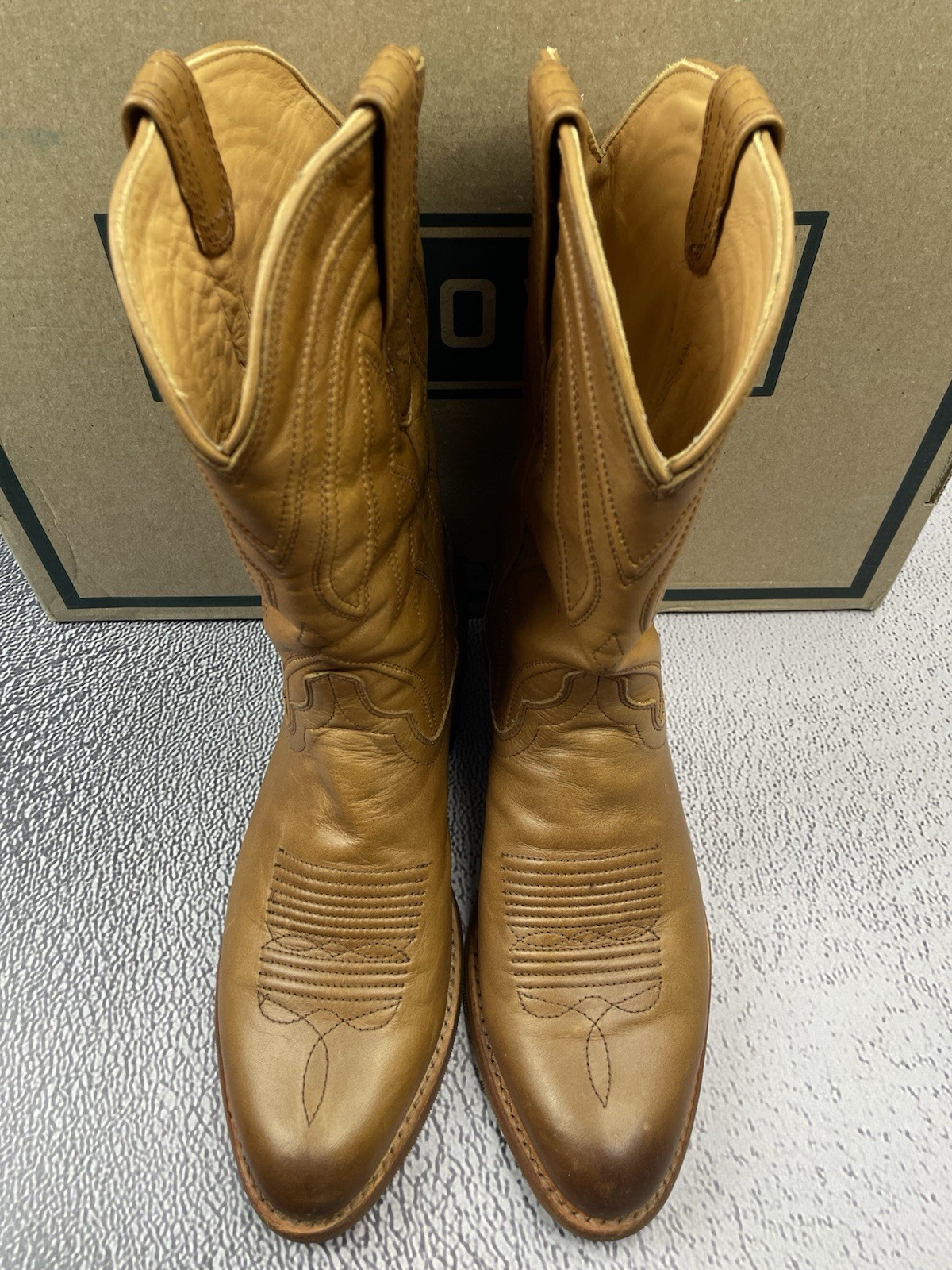 New Tecovas Men The Jason Brown Caramel Calfskin Western Boots Size 8 D ...