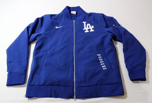 LA Dodgers Men's Nike Dugout Zip Up Bomber Jacket LB3 Royal Blue/White ...