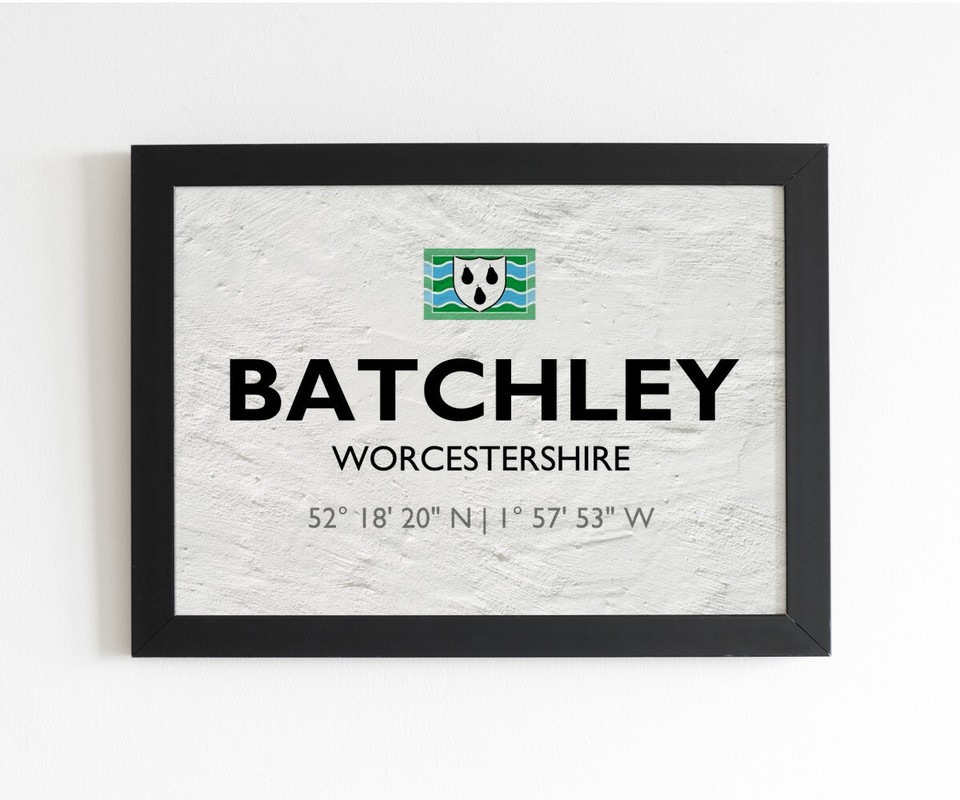 A3 PRINT - Batchley, Worcestershire - Lat/Long SP0267 | eBay UK