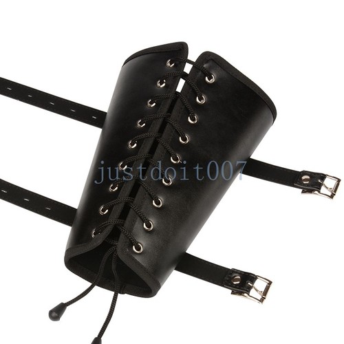 PU Leather Arm binder Slave Leg body restraints harness lockable ...