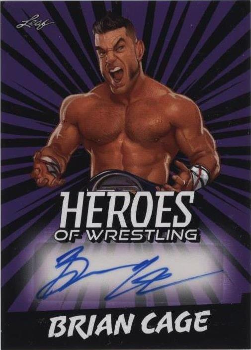 2023 Leaf Heroes of Wrestling - Autographs Brian Cage #BA-BC2 Purple ...