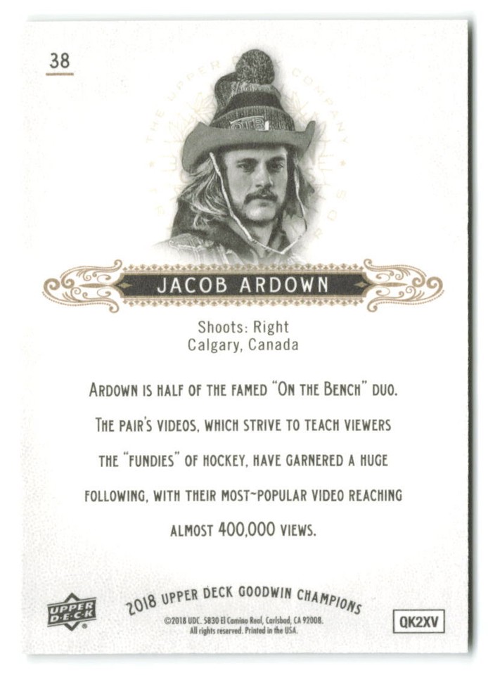 2018 Upper Deck Goodwin Champions Jacob Ardown #38 MULTISPORT Card | eBay
