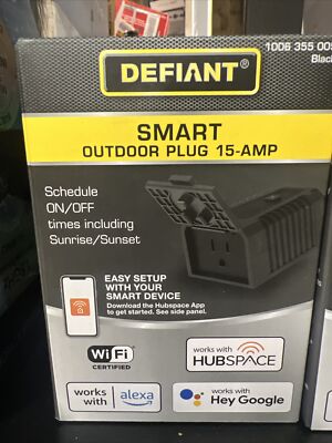 Defiant Outdoor Smart Plug 15 Amp 120-Volt Wi-Fi & Bluetooth Enabled ...