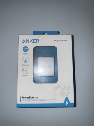 Anker PowerPort Mini Dual-Port 12W USB Wall Charger Adapter With Power ...