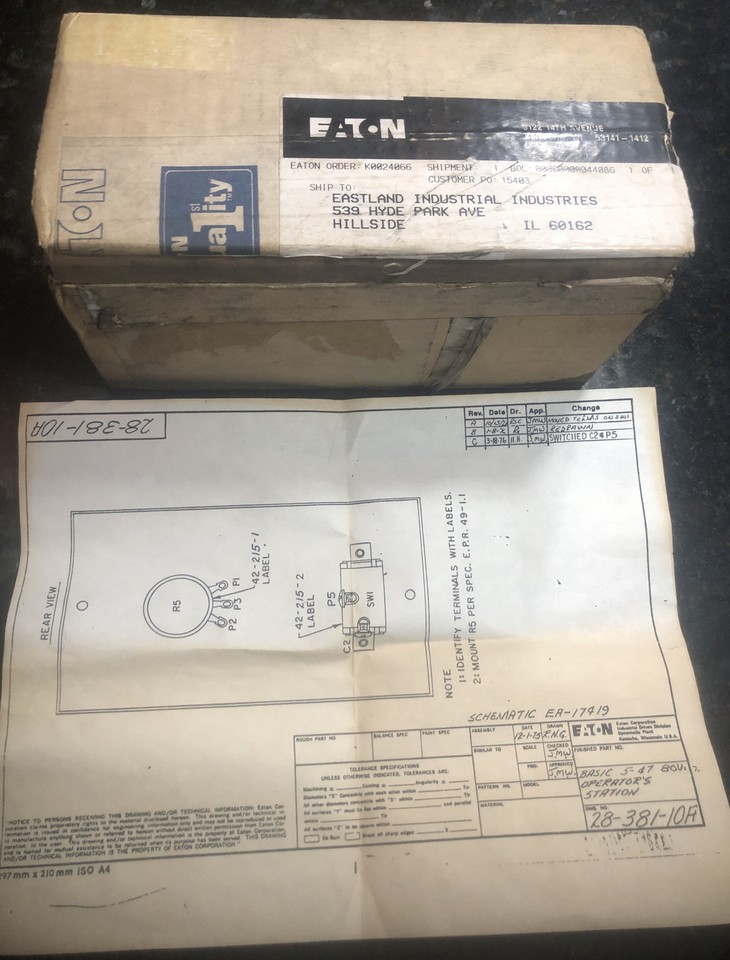 Eaton Dynamatic 28-381-10A Run/Stop Speed Control Regulator | eBay