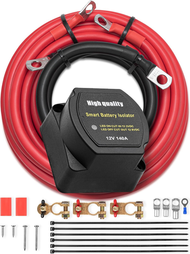 Dual Battery Isolator Kit 12V 140Amp IP-67 Waterproof Rating VSR ...