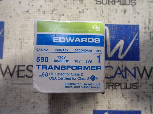 New Edwards General Signal 590 Control Transformer 40VA 120v to 10V T ...