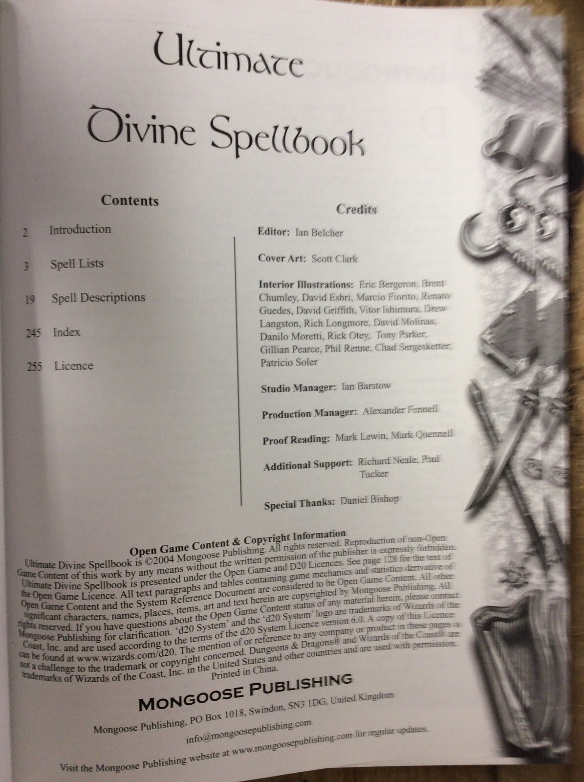 Ultimate Divine Spellbook D20 Mongoose Publishing Used | eBay